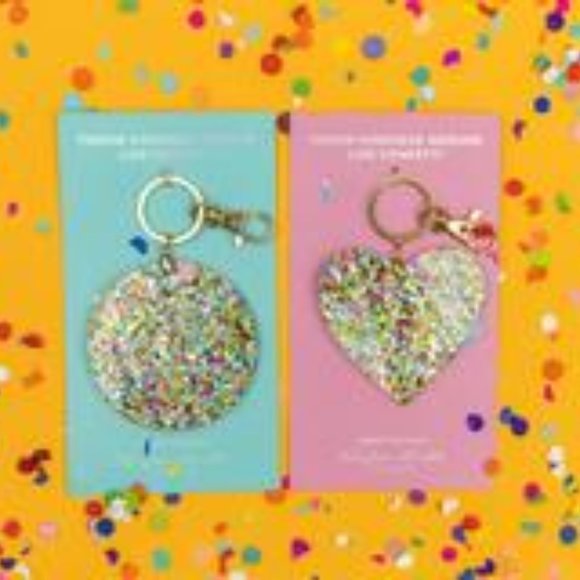 Accessories | Glitter Confetti Acrylic Circle Keychain | Poshmark